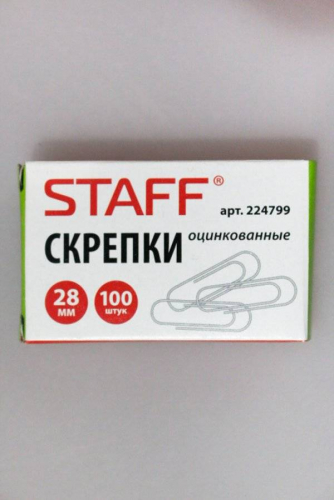 Скрепки оцинкованные (100 шт., 28 мм)