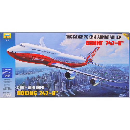 Сборная модель «Пассажирский авиалайнер Боинг 747-8». Звезда