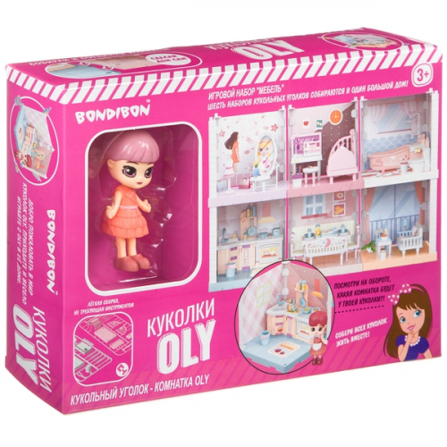 Игровой набор Кукольный уголок Гостиная Bondibon с куколкой Oly