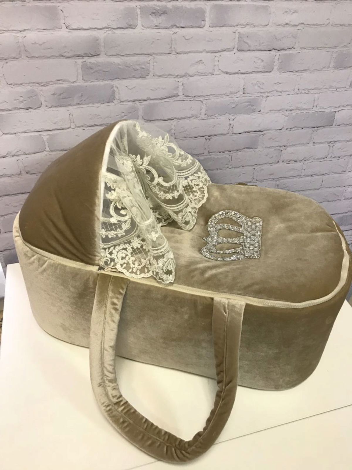 Люлька-переноска для новорожденного Блюмарин бежевая. luxury-baby-opt