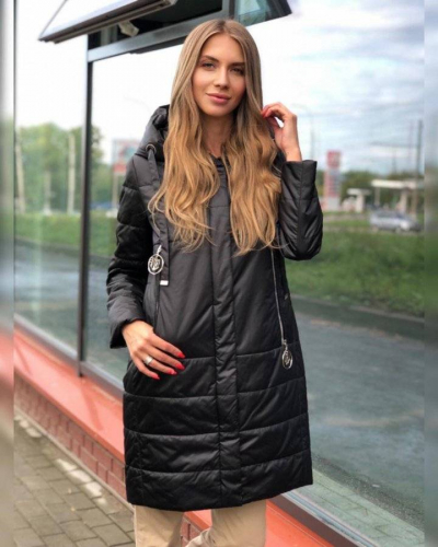 Куртка женская удлиненная с капюшоном