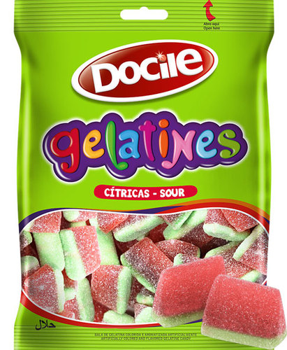 Жевательный мармелад Docile GELATINES SOUR WATERMELON SLICES (Кислые ... Жевательный мармелад Docile GELATINES SOUR WATERMELON SLICES (Кислые ...