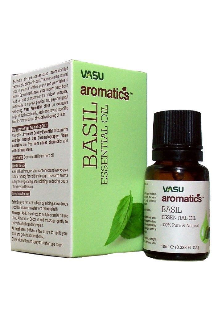 Масло эфирное Базилик Васу Basil Essential Oil Vasu 10 мл.