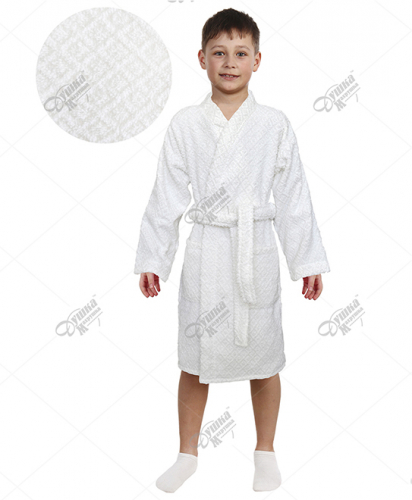 Белый детский халат для бассейна. Душка Махрушка
