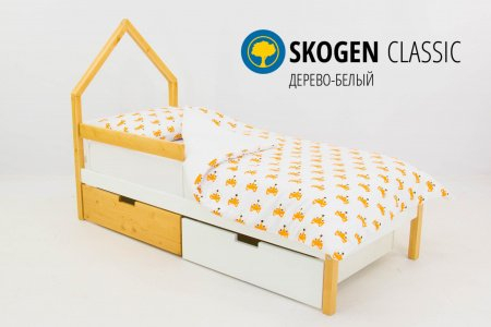 Комплект Кровать-домик мини Svogen дерево-белый. Бельмарко