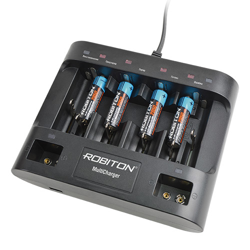 Зарядное устройство Robiton MultiCharger (220v, МП,1-6 AA,AAA; 1-4 C,D; 1-2 9v, USB)