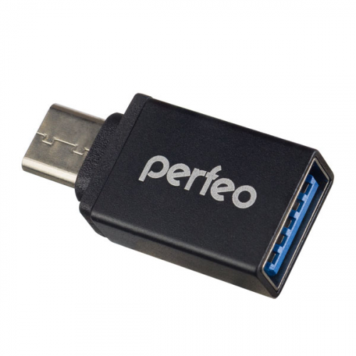 Переходник Perfeo USB (OTG) для Type-C ( под флешку) черный (PF_VI-O006 Black)