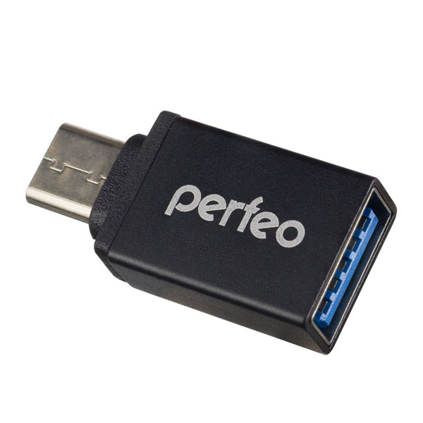 Переходник Perfeo USB (OTG) для Type-C ( под флешку) черный (PF_VI-O006 Black)