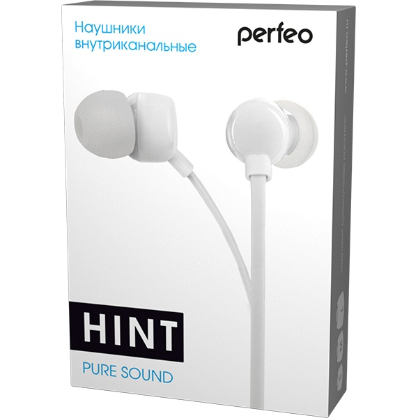 Наушники Perfeo Hint (PF_A4628) белые (вакуумные)(30)