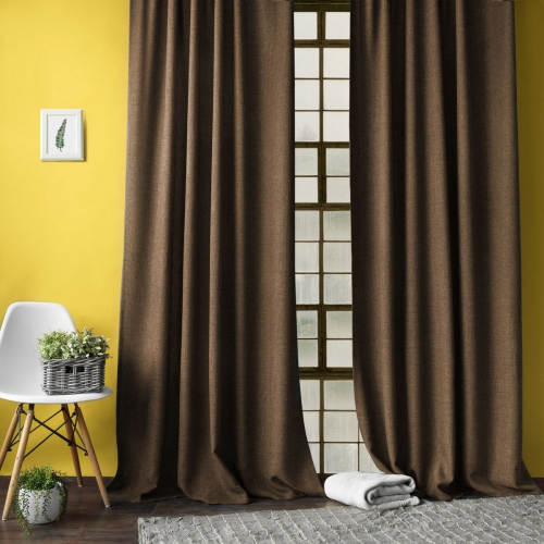 Комплект штор с подхватами Джерри, коричневый (bl-200383-gr). Россия