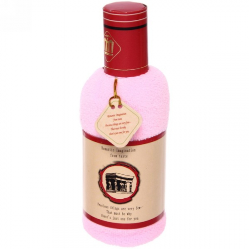 Полотенце подарочное 30*30см Вино в пластиковой коробке, полиэстер