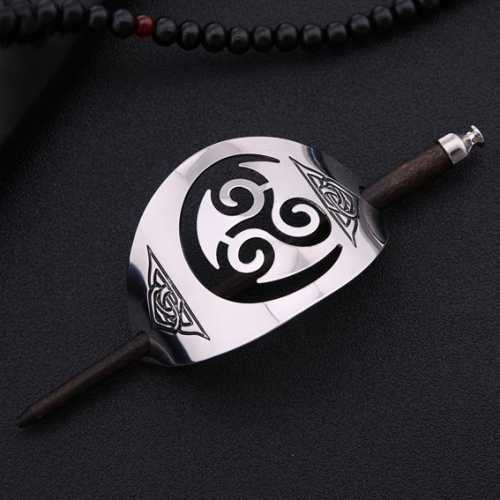 HZ003 Заколка для волос Трискель 75х50х140мм