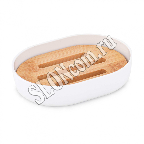Мыльница Бамбук, белый. sloncom
