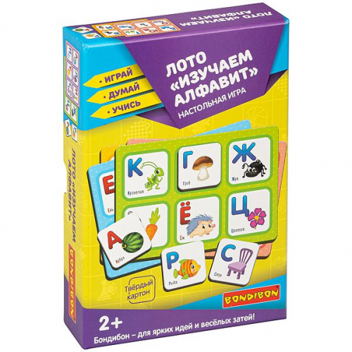Настольная игра ЛОТО ИЗУЧАЕМ АЛФАВИТ Играй Думай Учись Bondibon ...