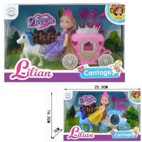 Кукла 86010 Lilian в карете, в коробке