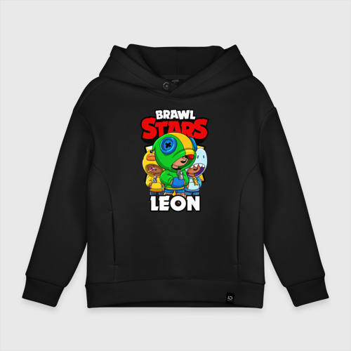 Детское худи Oversize хлопок «BRAWL STARS LEON». vsemayki