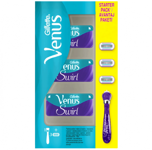 Станок для бритья Жиллетт Venus Swirl Extra Smooth (+ 3 кассеты) в коробке
