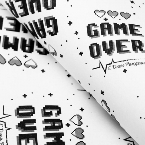Бумага упаковочная серии Игры GAME OVER