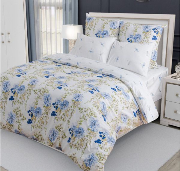КПБ сатин 1,5 сп NUANCE Garden blue