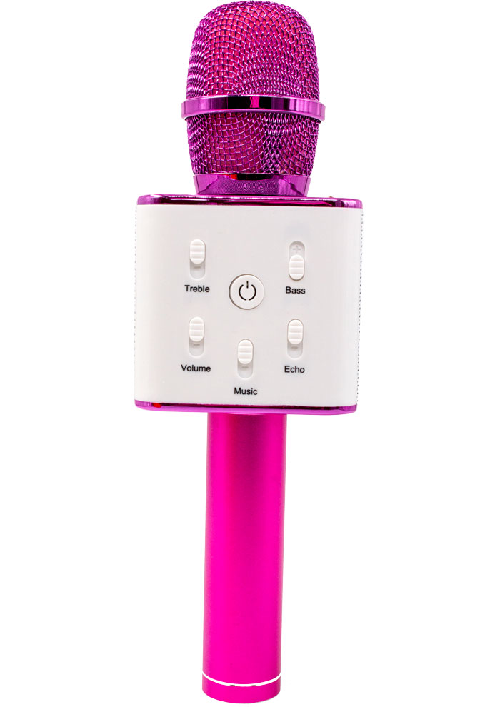 Микрофон для караоке Q-7 Bluetooth с динамиком розовый