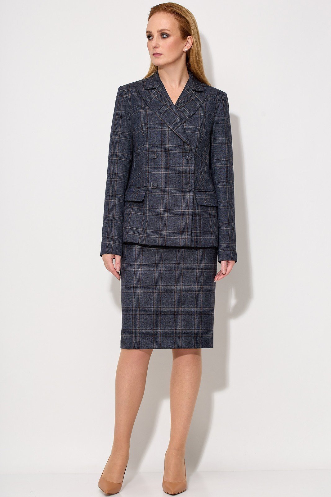 Брюки, жакет, майка 32009 голубая-полоска. LeNata