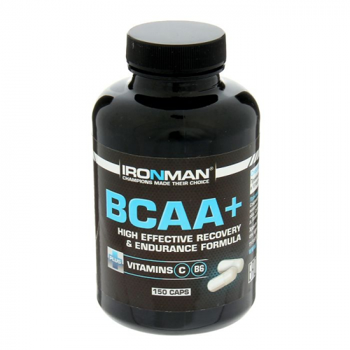 Аминокислоты Ironman ВСАА+, спортивное питание, 150 капсул