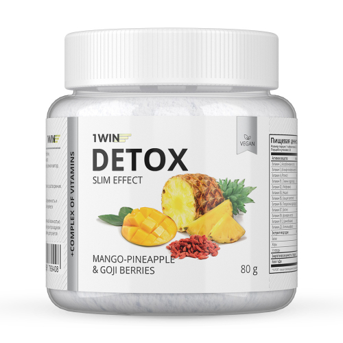 1WIN Детокс + Ягоды Годжи, Манго-ананас, 32 порции, Detox Slim Effect, пд