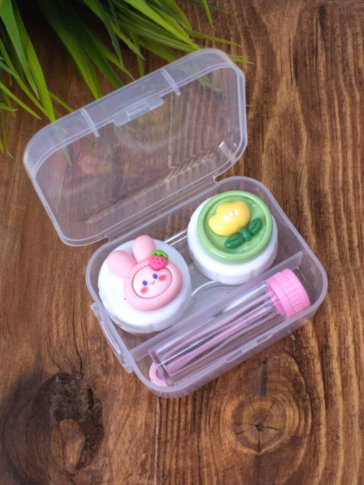 Контейнер для линз Bright friends, pink bunny