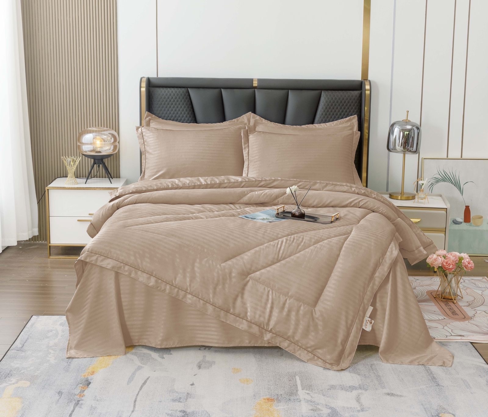 Комплект с одеялом Anosi страйп сатин