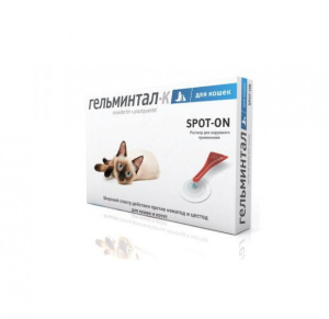 Гельминтал К SPOT-ON Капли на холку, для кошек 4 кг