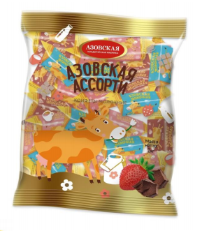 Конфеты молочные Азовская коровка Ассорти 300 гр.